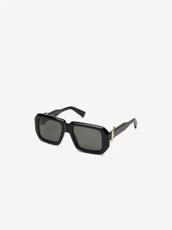 Balmain Anthem-ii Rectangular Sunglasses - Black
