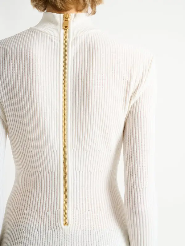 Balmain Long Ribbed Knit Dress