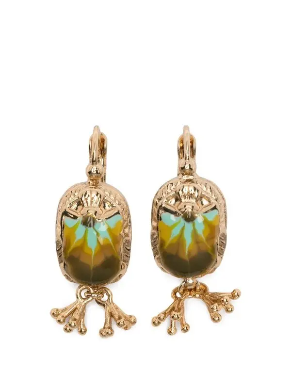 Gas Bijoux Scaramouche Email" Gold-plated Earrings With Enamel