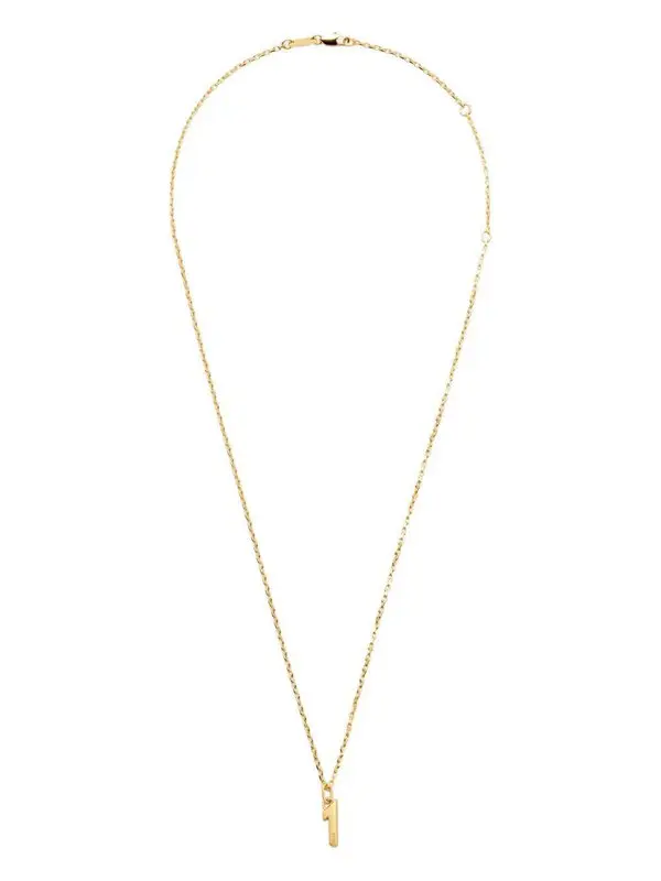 AMI Paris Hammered Number Pendant Necklace