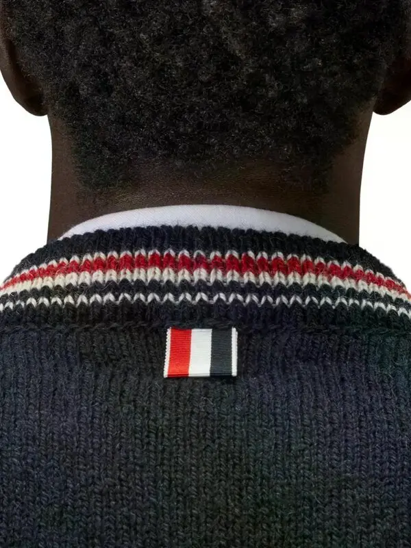 Thom Browne Hector Intarsia-knit Donegal Cardigan