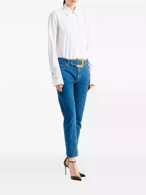 Balmain Belted Denim Jeans