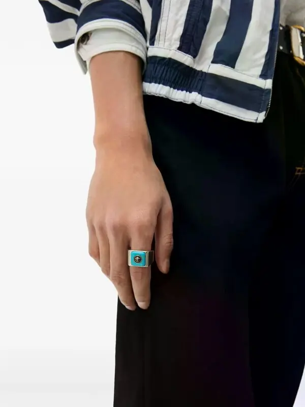 Versace Aura Ring With Medusa Hardware - Silver