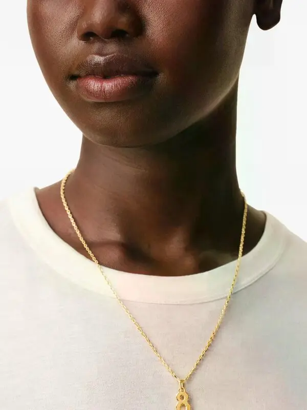 AMI Paris Hammered Number 8 Pendant Necklace