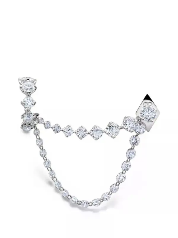 JEWELS AFICIONADO Liora Diamond Ear Cuff - Silver