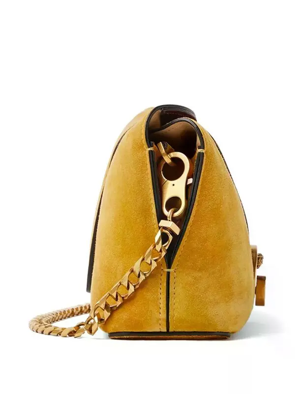 Versace Vivian Suede Clutch With Chain Strap