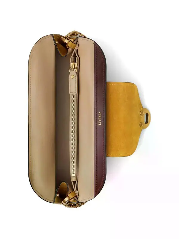 Versace Vivian Suede Clutch With Chain Strap