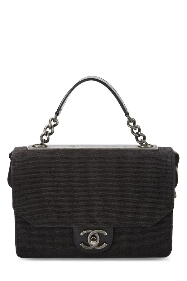 Chanel Paris-salzburg Canvas Top Handle Medium - Black