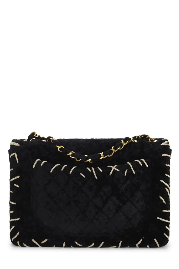 Chanel Crushed Velvet Whipstitch Half Flap