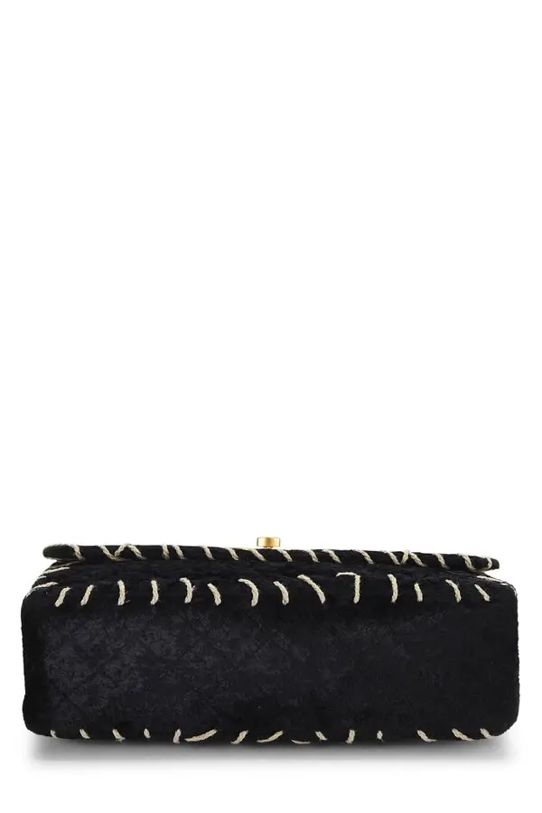 Chanel Crushed Velvet Whipstitch Half Flap