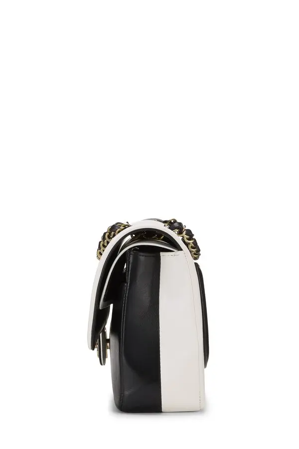 Chanel Black & White Geometric Lambskin Classic Double Flap