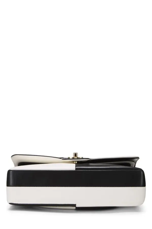 Chanel Black & White Geometric Lambskin Classic Double Flap
