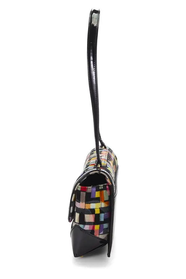 Chanel Multicolor Velour Mademoiselle Lock Shoulder Bag