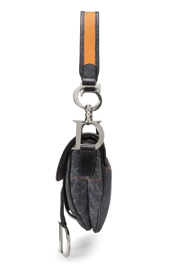 Dior Trotter Denim Remove Before Flight Saddle Bag