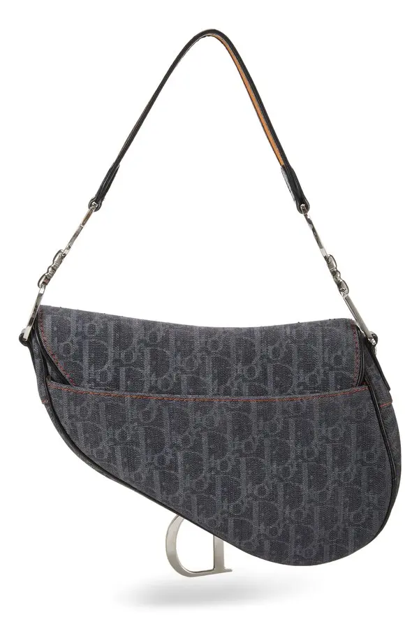 Dior Trotter Denim Remove Before Flight Saddle Bag