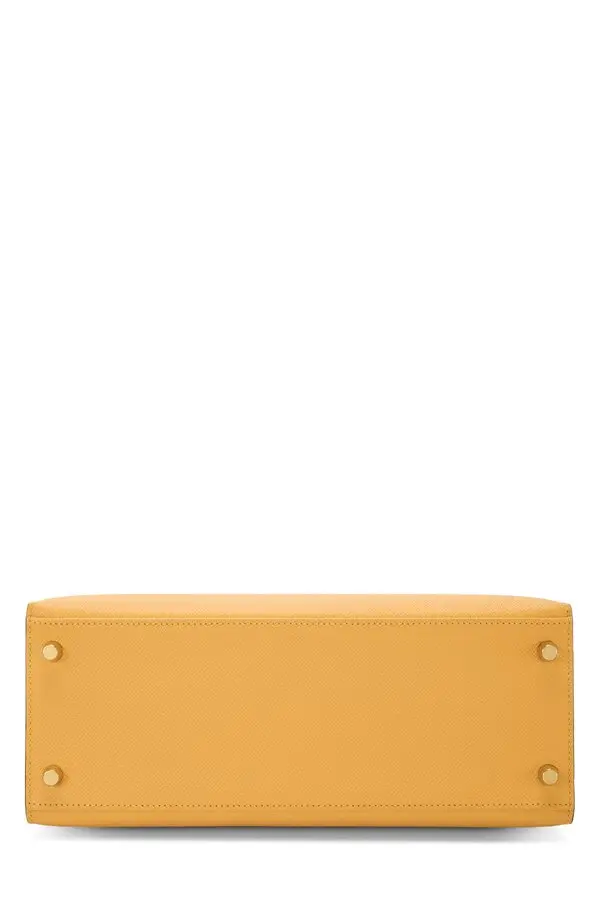 Hermès Jaune D'or & Menthe Epsom Horseshoe Kelly Sellier 28