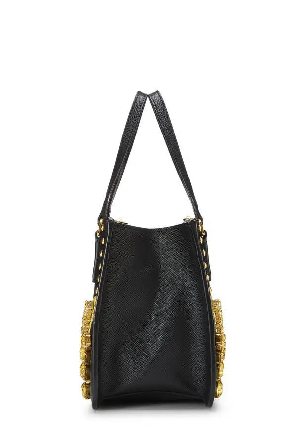 Prada Embellished Saffiano Double Zip Handbag
