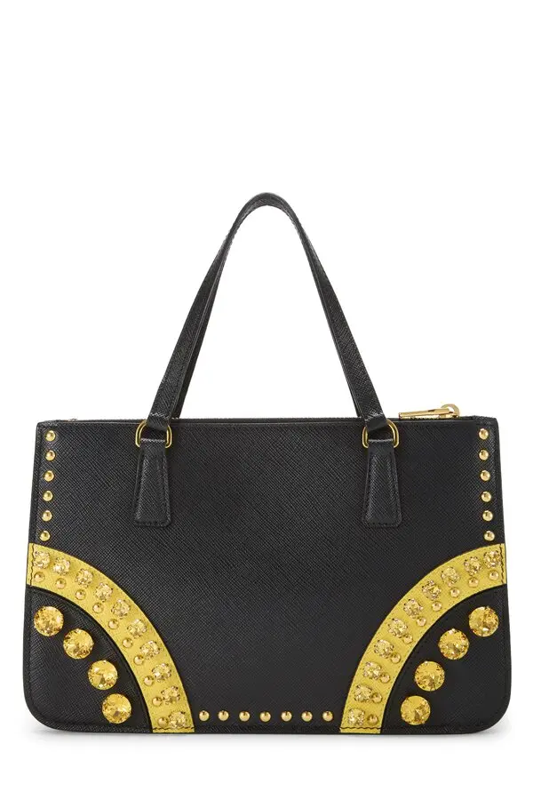 Prada Embellished Saffiano Double Zip Handbag
