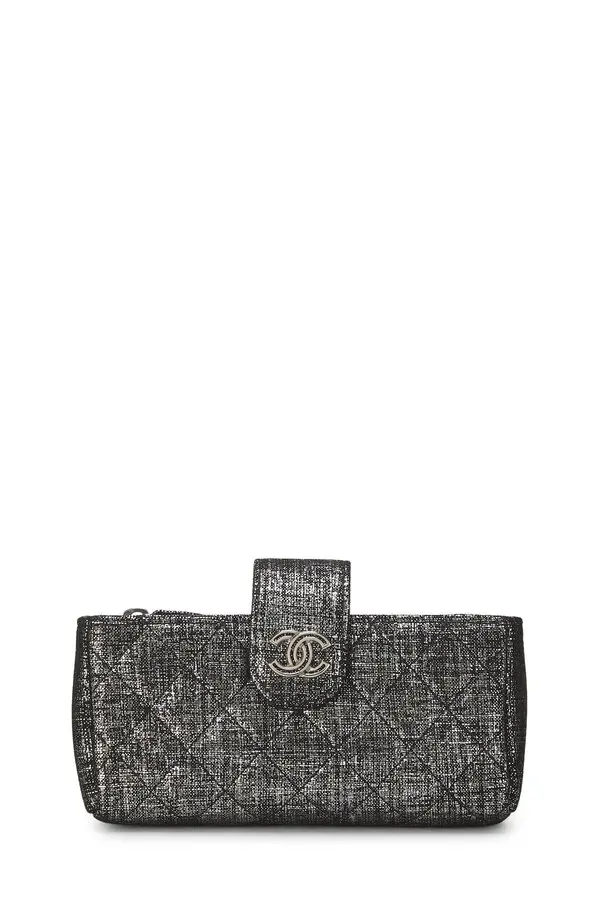 Chanel Metallic Leather Phone Holder - Silver