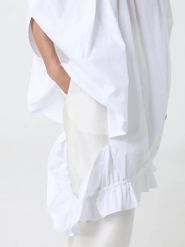 Comme Des Garçons One-shoulder Ruffled Cotton Poplin Top
