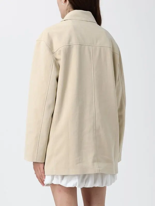 DUNST Faux Leather Shirt Jacket With Dropped Shoulders And Classic Collar