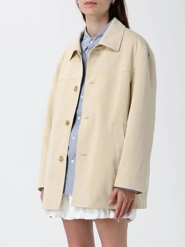 DUNST Faux Leather Shirt Jacket With Dropped Shoulders And Classic Collar