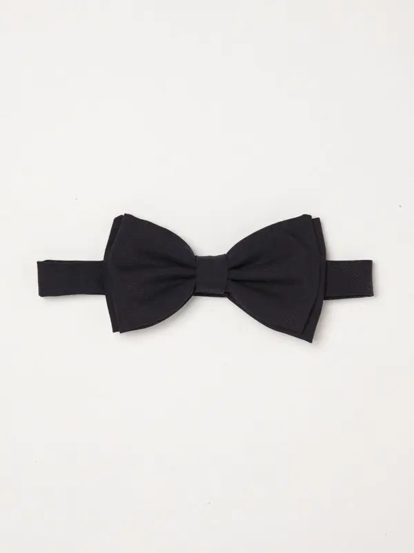 LARDINI Solid Colour Virgin Wool Bow Tie - Blue
