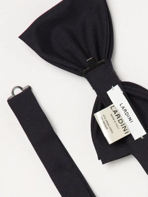 LARDINI Solid Colour Virgin Wool Bow Tie - Blue
