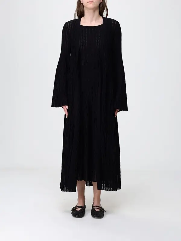 ANTONINO VALENTI Liliana Long Viscose-blend Cardigan With Kimono Sleeves - Black