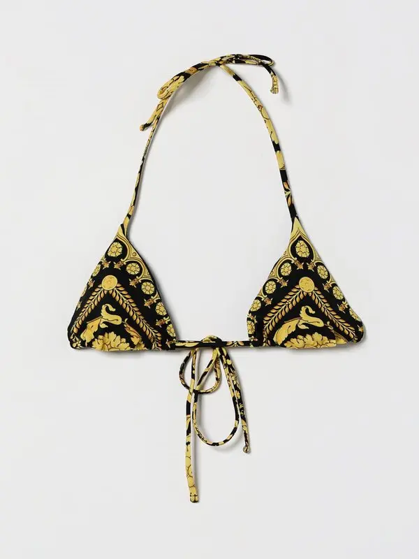 Versace Greca Print Triangle Bikini Top