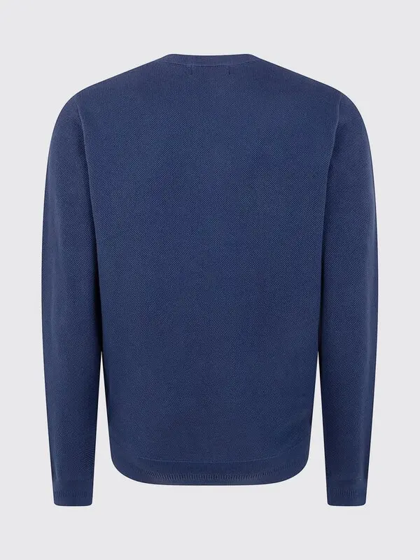 Fred Perry Textured Cotton Crew Neck Sweater - Blue