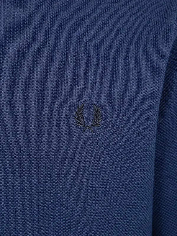 Fred Perry Textured Cotton Crew Neck Sweater - Blue
