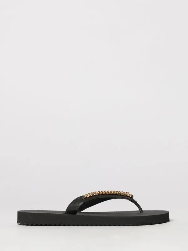 Stella McCartney Falabella Chain-detail Rubber Thong Sandals - Black