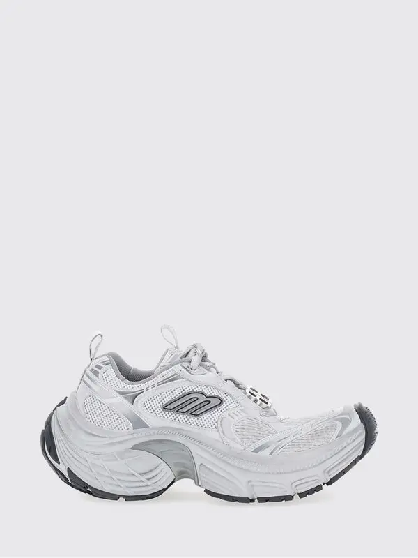 Balenciaga Low-top Mesh And Rubber Trainers With Chunky Sole And Double Pull-tab - Grey