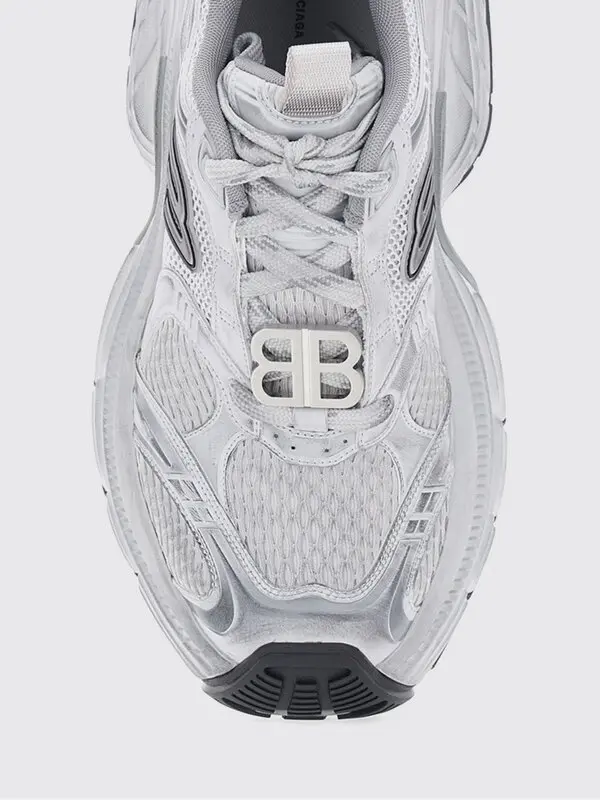 Balenciaga Low-top Mesh And Rubber Trainers With Chunky Sole And Double Pull-tab - Grey