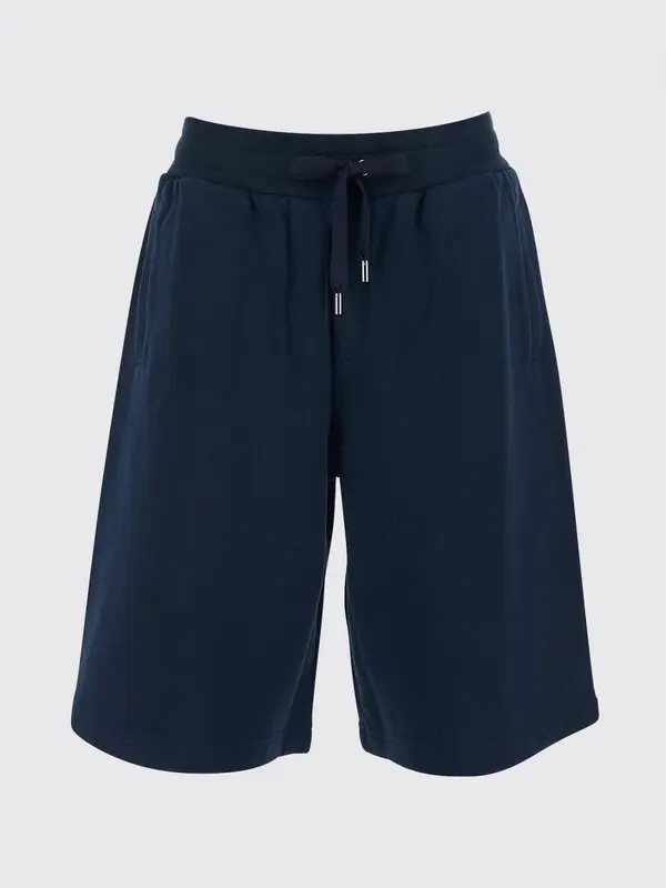 Dolce & Gabbana Cotton Jogging Shorts With Embroidered Logo - Blue