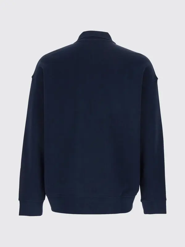 Emporio Armani Long-sleeved Cotton Polo Shirt With Embroidered Eagle Logo