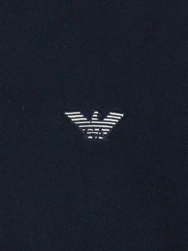 Emporio Armani Long-sleeved Cotton Polo Shirt With Embroidered Eagle Logo