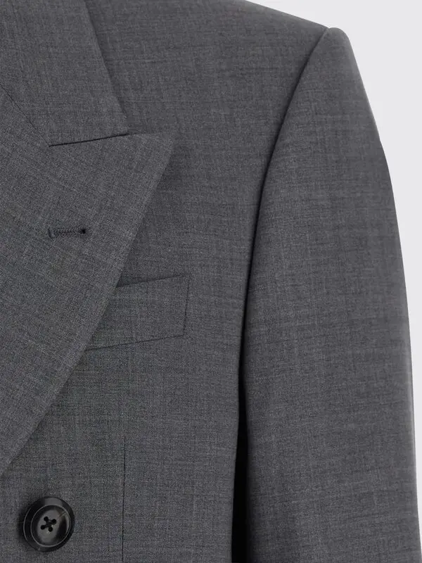Emporio Armani Double-breasted Virgin Wool Blazer With Peak Lapels