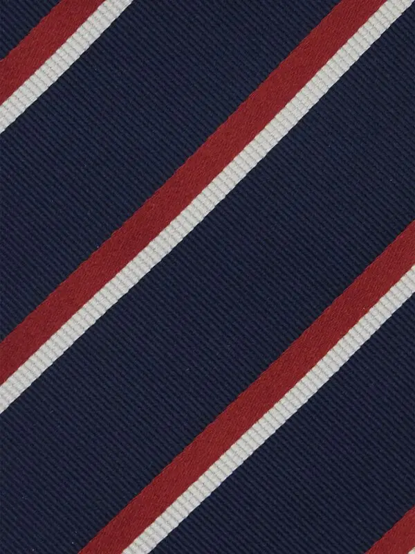 Dsquared2 Regimental Striped Silk Tie With Applied Logo