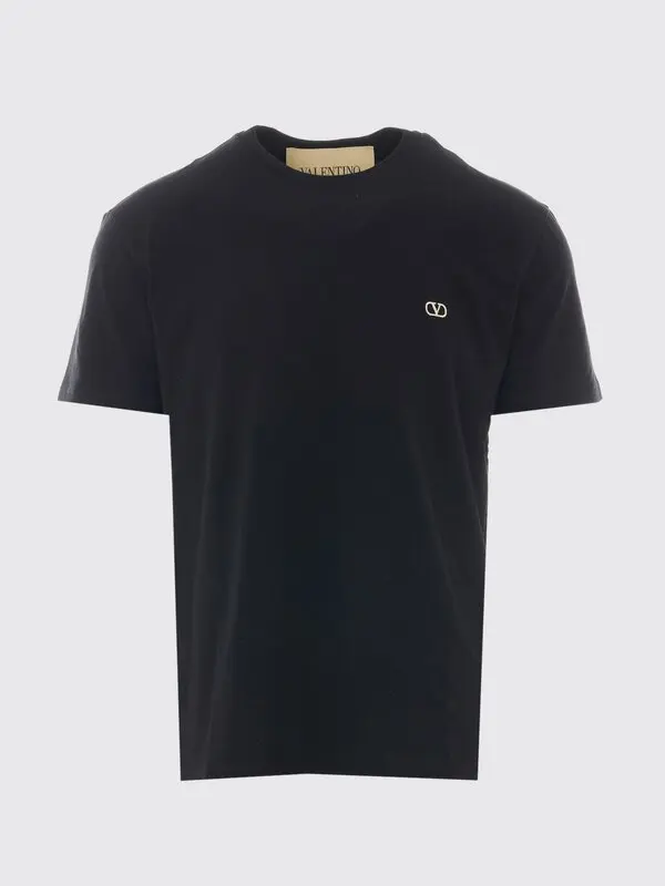 Valentino Garavani Vlogo Signature Cotton T-shirt With Contrasting Logo - Black