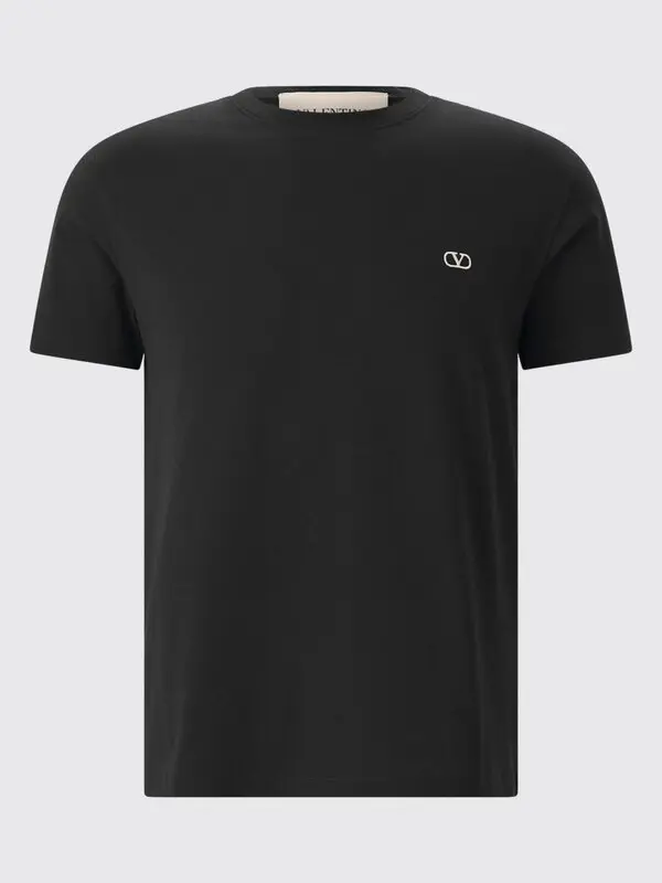 Valentino Garavani Vlogo Signature Cotton T-shirt With Contrasting Logo - Black
