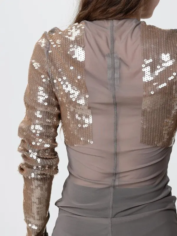 Rick Owens Sequined Mesh T-shirt - Beige