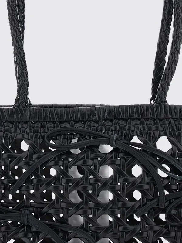 OSOI Biscuit Shoulder Bag In Recycled Leather With A Woven Handle