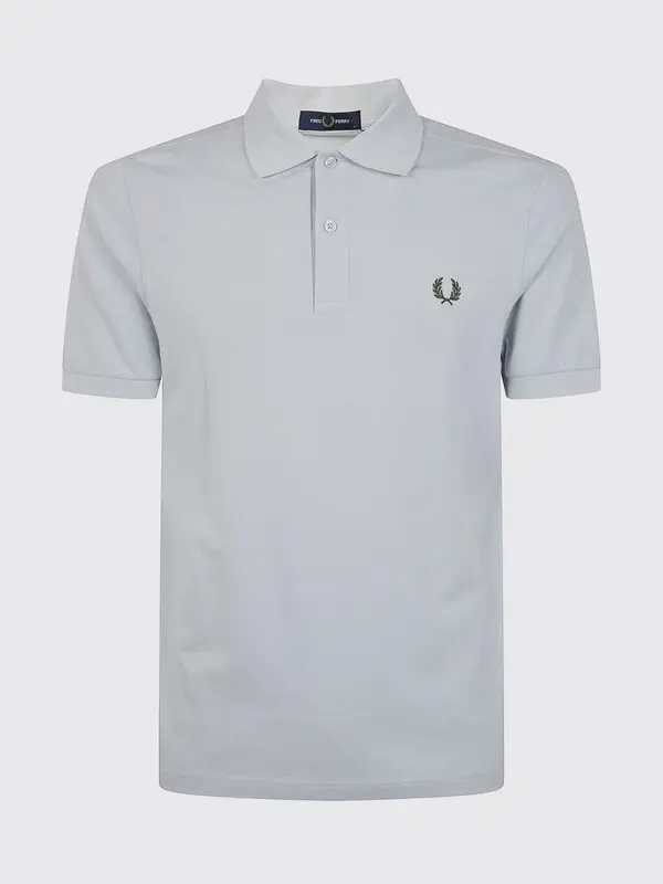 Fred Perry Short-sleeved Cotton Polo Shirt With Embroidered Chest Logo - Blue
