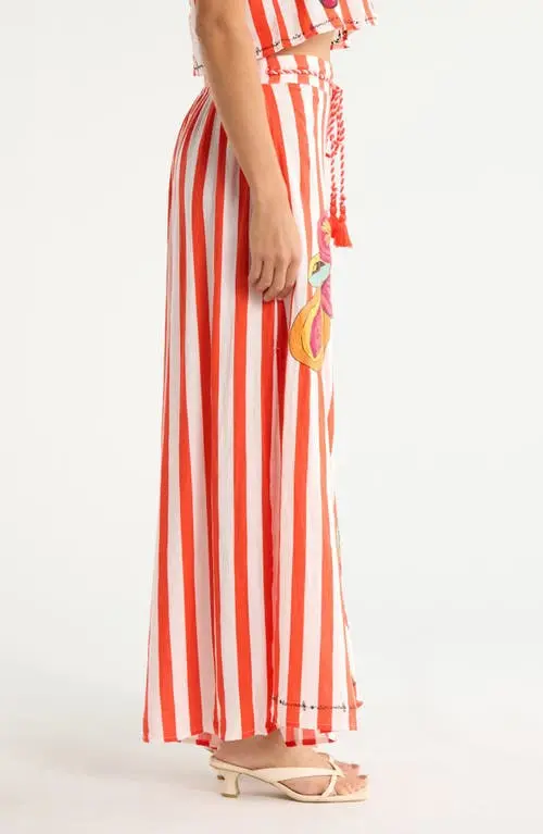 Farm Rio Mixed Print Linen Blend Cover-up Drawstring Pants