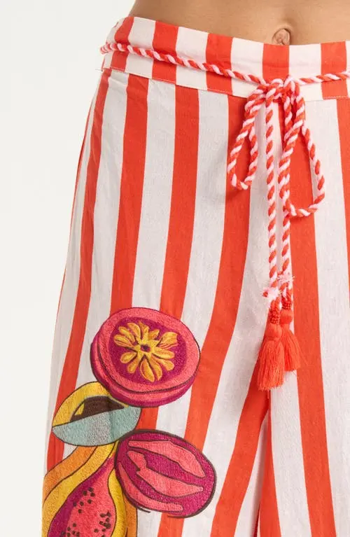 Farm Rio Mixed Print Linen Blend Cover-up Drawstring Pants