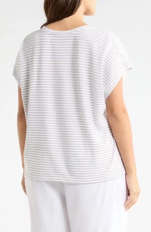 Eileen Fisher Striped Organic Cotton Crewneck Top