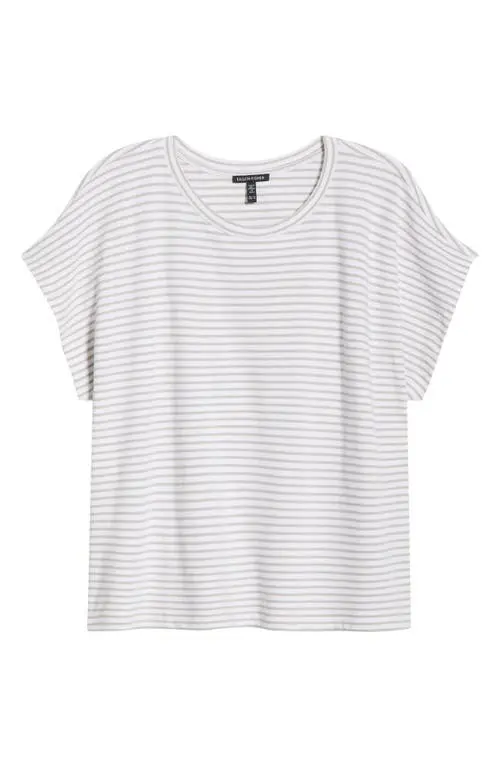 Eileen Fisher Striped Organic Cotton Crewneck Top
