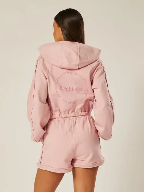 BE ATHLETICA Be The Moment Cropped Hoodie - Blush